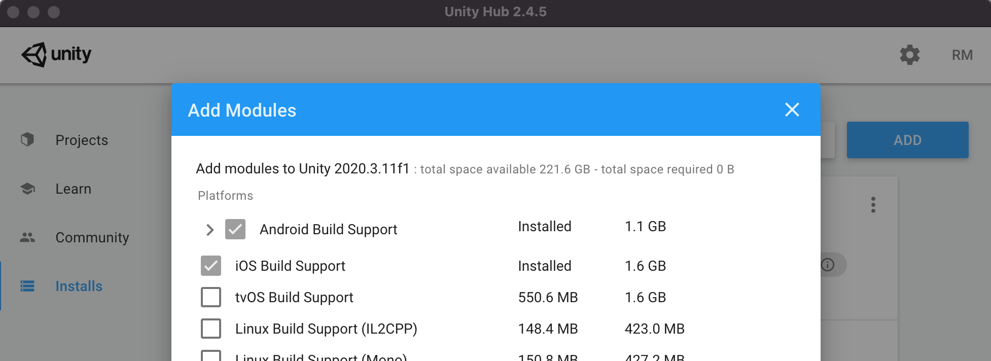 Installing Unity Software 2020.3.xx LTS - ARConnex